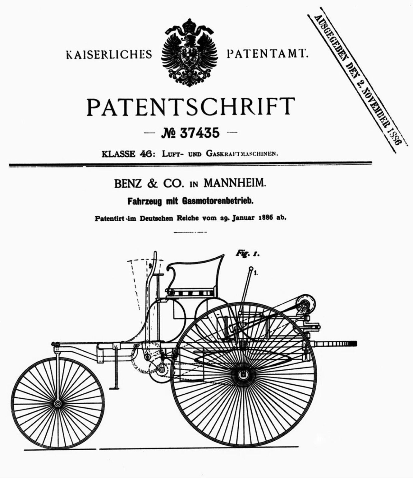 This day in car history: Benz applies for the first car patent - MediaFeed